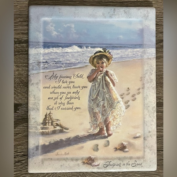Wall Decor | Vintage Ceramic Wall Plate Footprints In The Sand Sandra ...